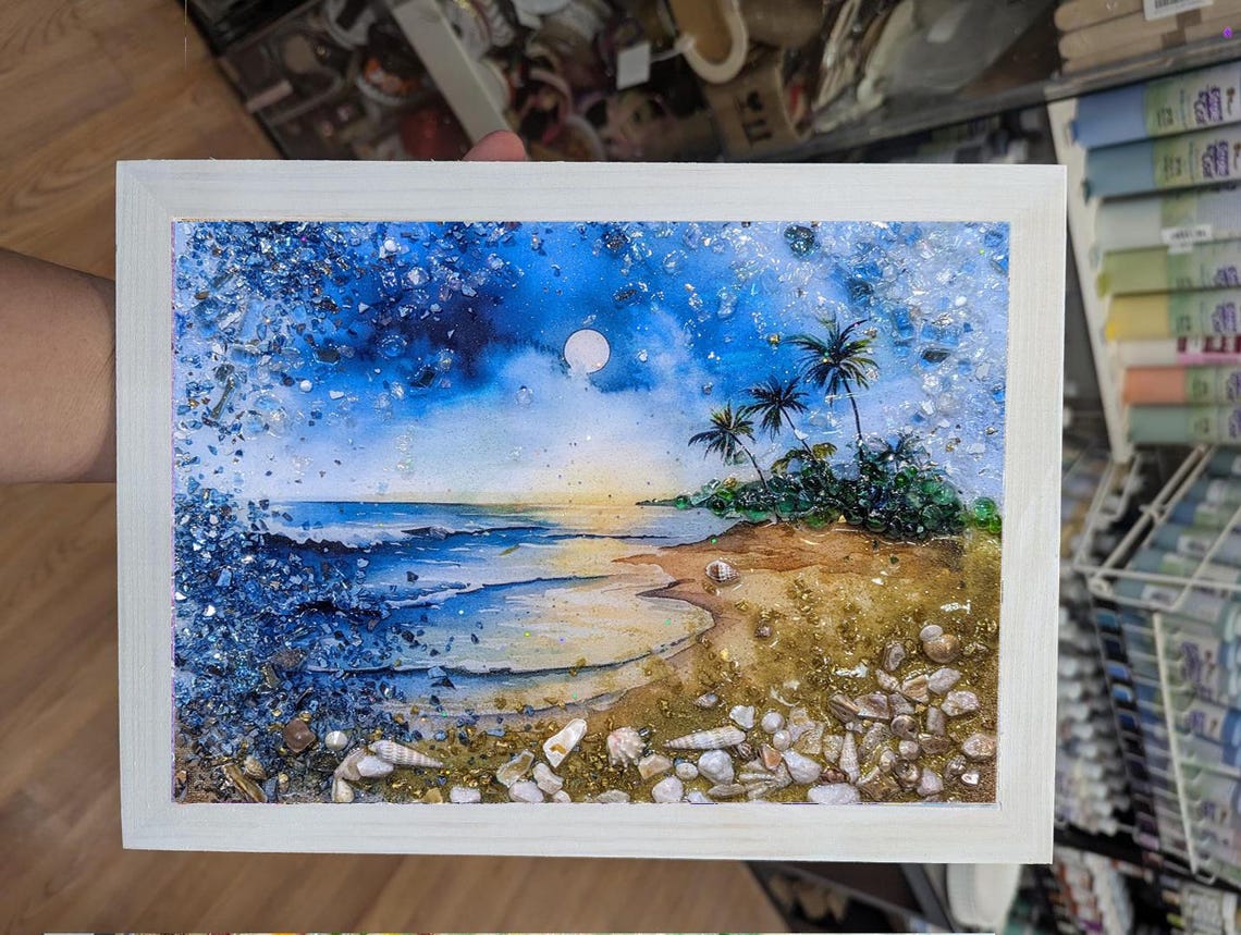 Crushed Glass DIY Make It Yourself Art Kit Panel Ocean Beach - Etsy
