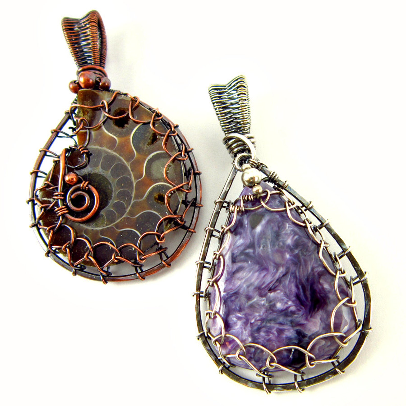 Tutorial Lesson Wire Snowshoe Stone Pendant Jewelry Wirework Wirewoven ...