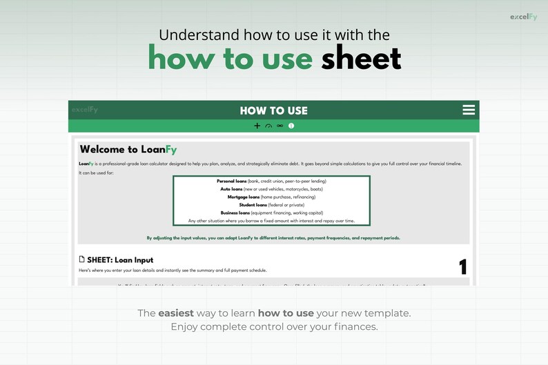 Excel and Google Sheets Loan Repayment Planner | Amortization and Debt ...