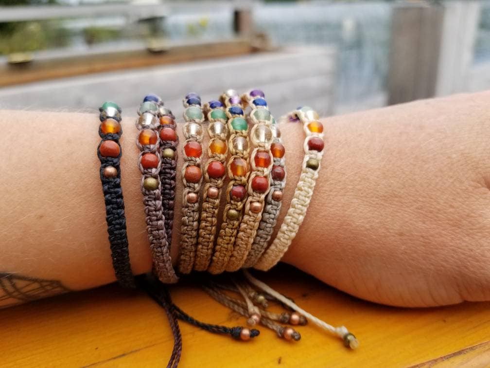 Macrame Chakra Bracelet - Etsy
