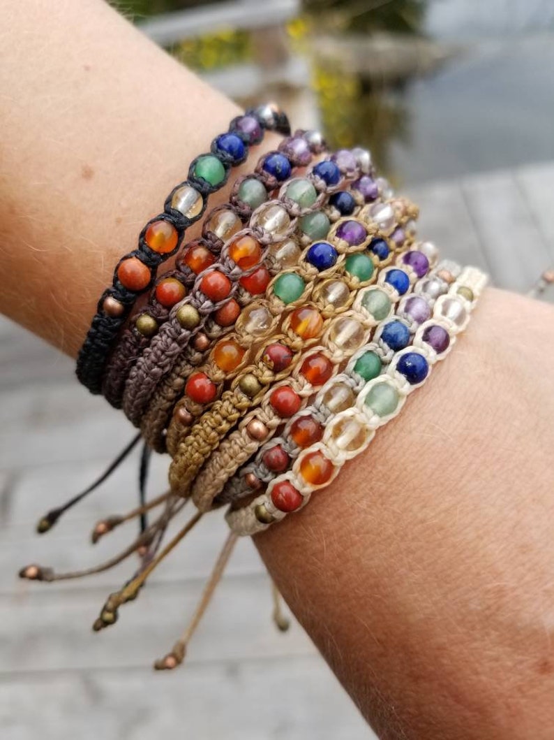 Macrame Chakra Bracelet - Etsy