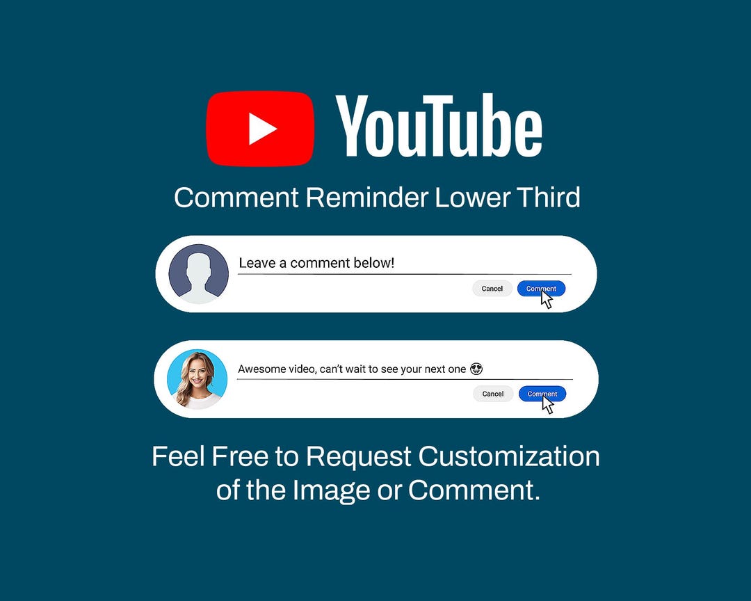Animated Comment Reminder Overlay: Youtube, Twitch, Social Media - Etsy
