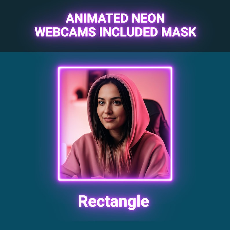 Animated Neon Webcam Overlay With Mask: Purple Stream Overlay (webm ...