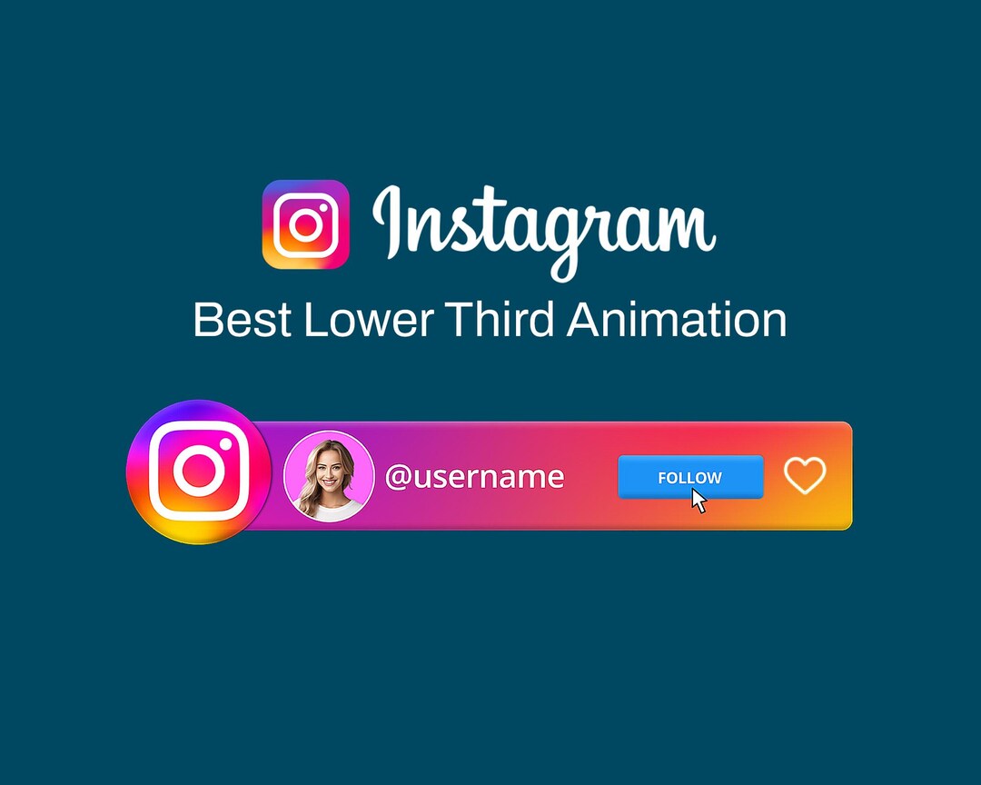 Custom Animated Instagram Follow Overlay – Lower Third Style With a ...
