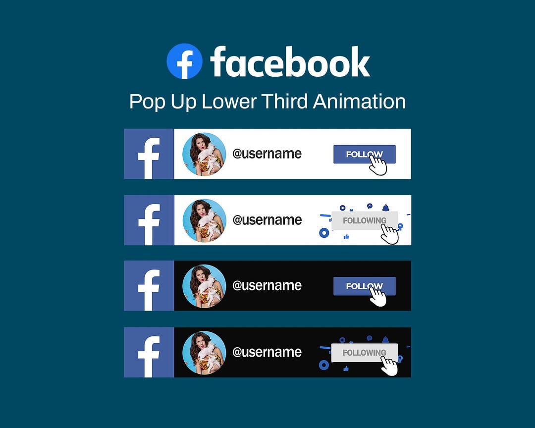 Animated Facebook Follow Button Stream Overlay – Custom Social Media ...