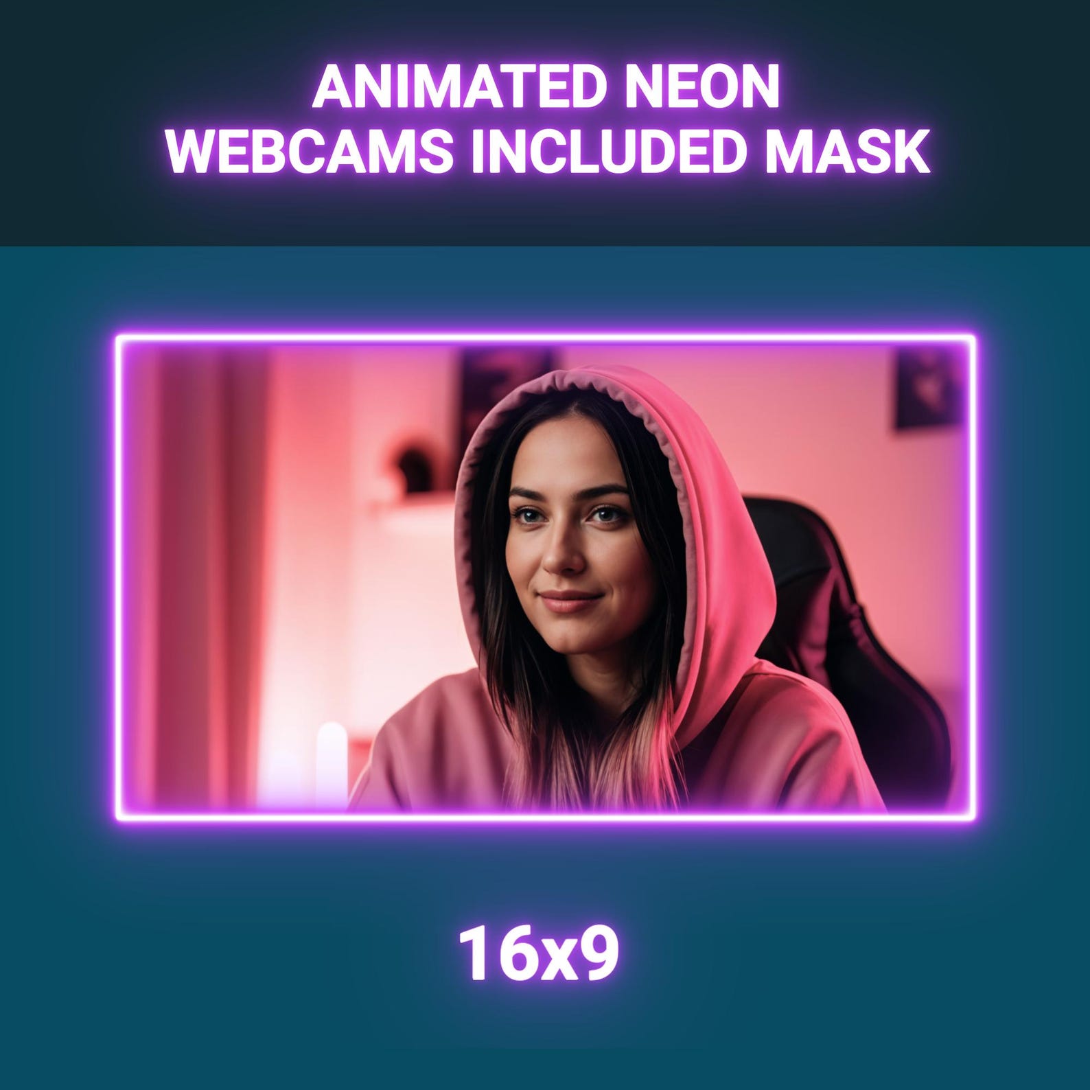 Animated Neon Webcam Overlay With Mask: Purple Stream Overlay (webm ...