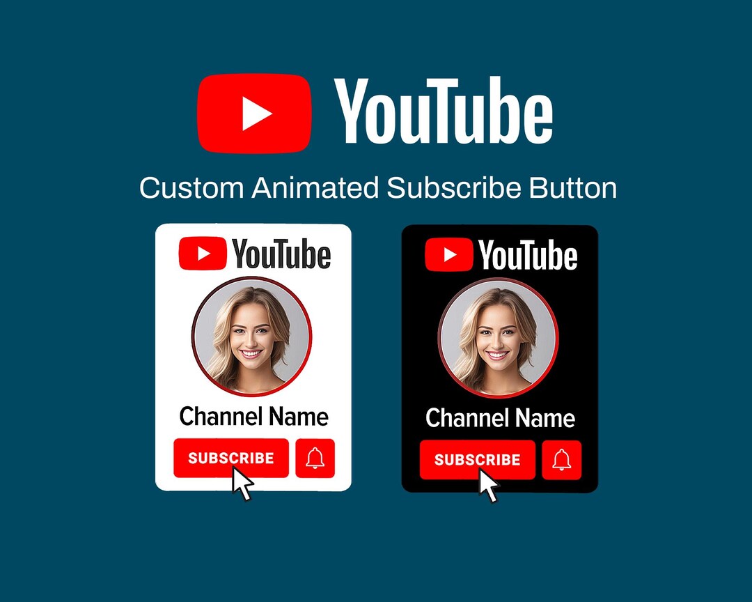 Custom Animated Youtube Subscribe Pop-up: Black & White Lower Third ...