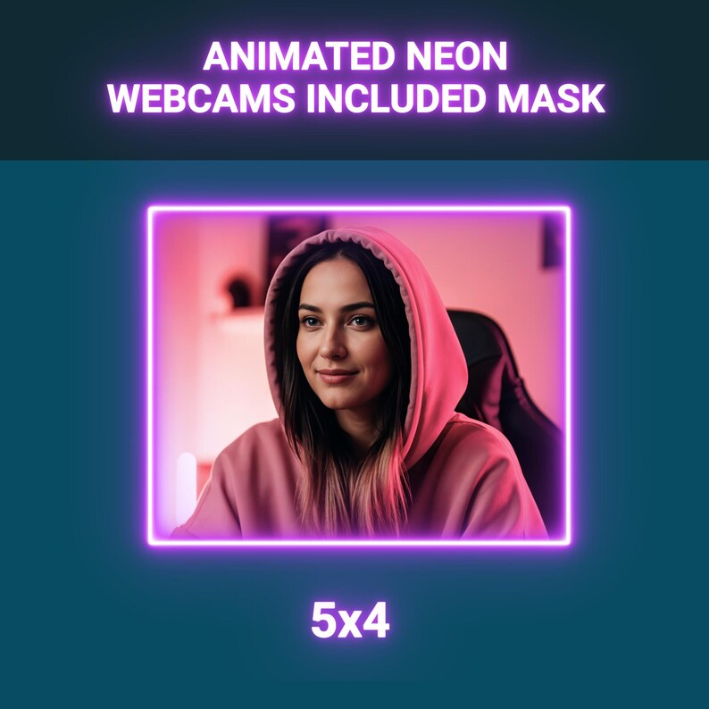 Animated Neon Webcam Overlay With Mask: Purple Stream Overlay (webm ...
