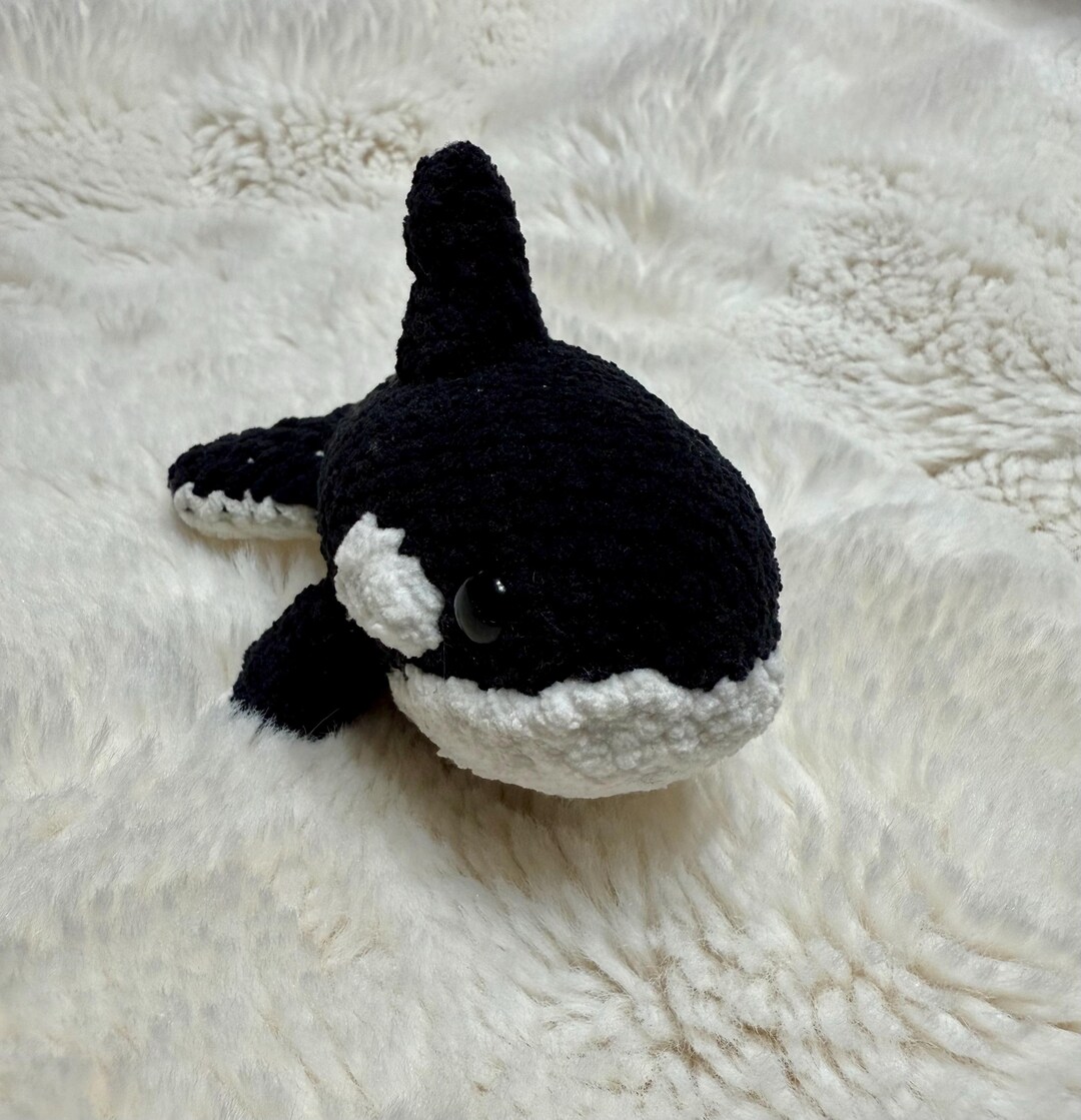 Handmade Crochet Orca Plush | Chenille Yarn Killer Whale 4 Inches - Etsy