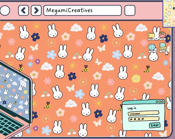 Miffy-inspired Desktop Wallpaper | Cute Wallpaper | Miffy | Pastel ...