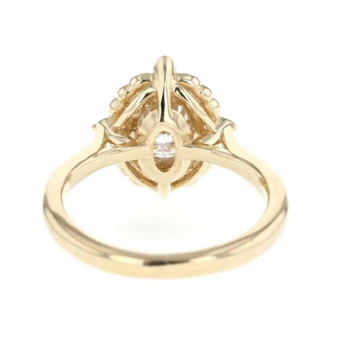 Bezel Set Wedding Ring, Antique Halo Ring, 2.00 CT Oval & Round Cut ...