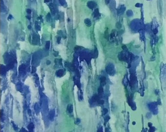 Original Watercolor Batik Painting on Rice Paper Water | Etsy