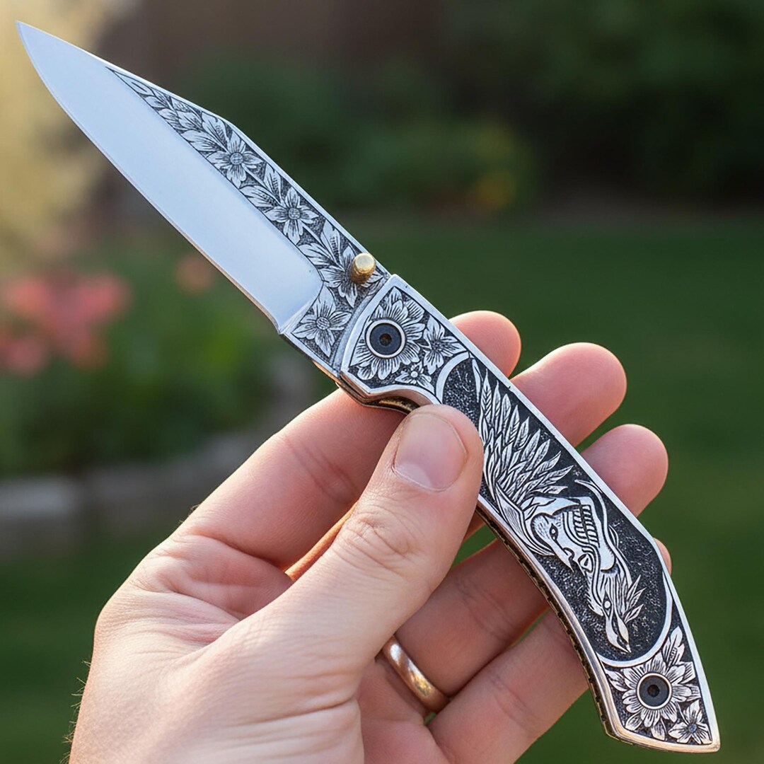Custom Handmade Forged D2 Steel Blade Hunting Folding Pocket Knife ...