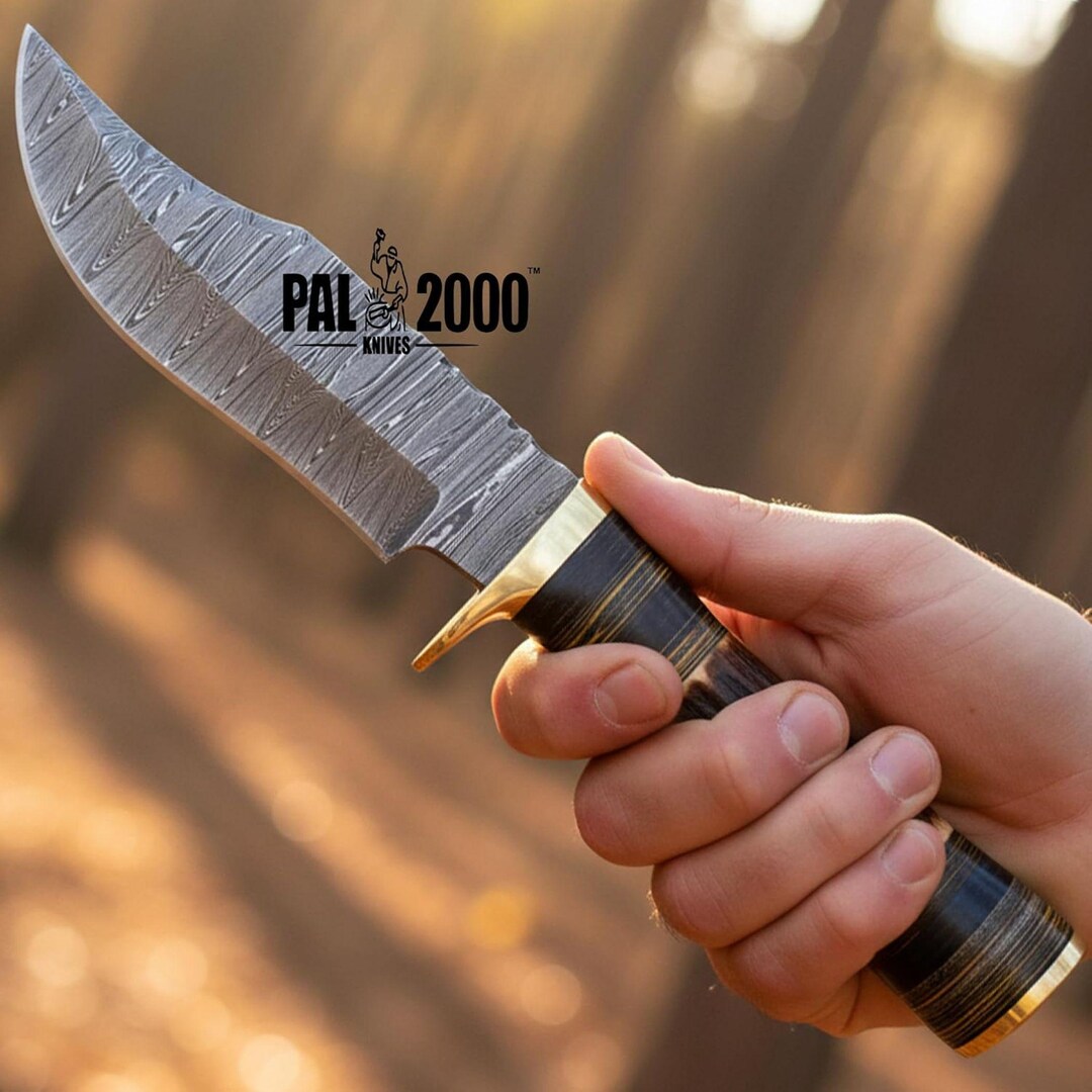 Custom Handmade Damascus Steel Hunting Knife, Groomsmen, Father ...