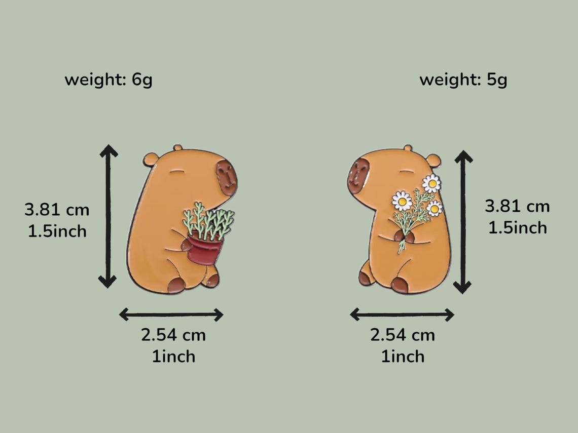 Cute Capybara Couple Enamel Pins – Friendship Gift - Etsy