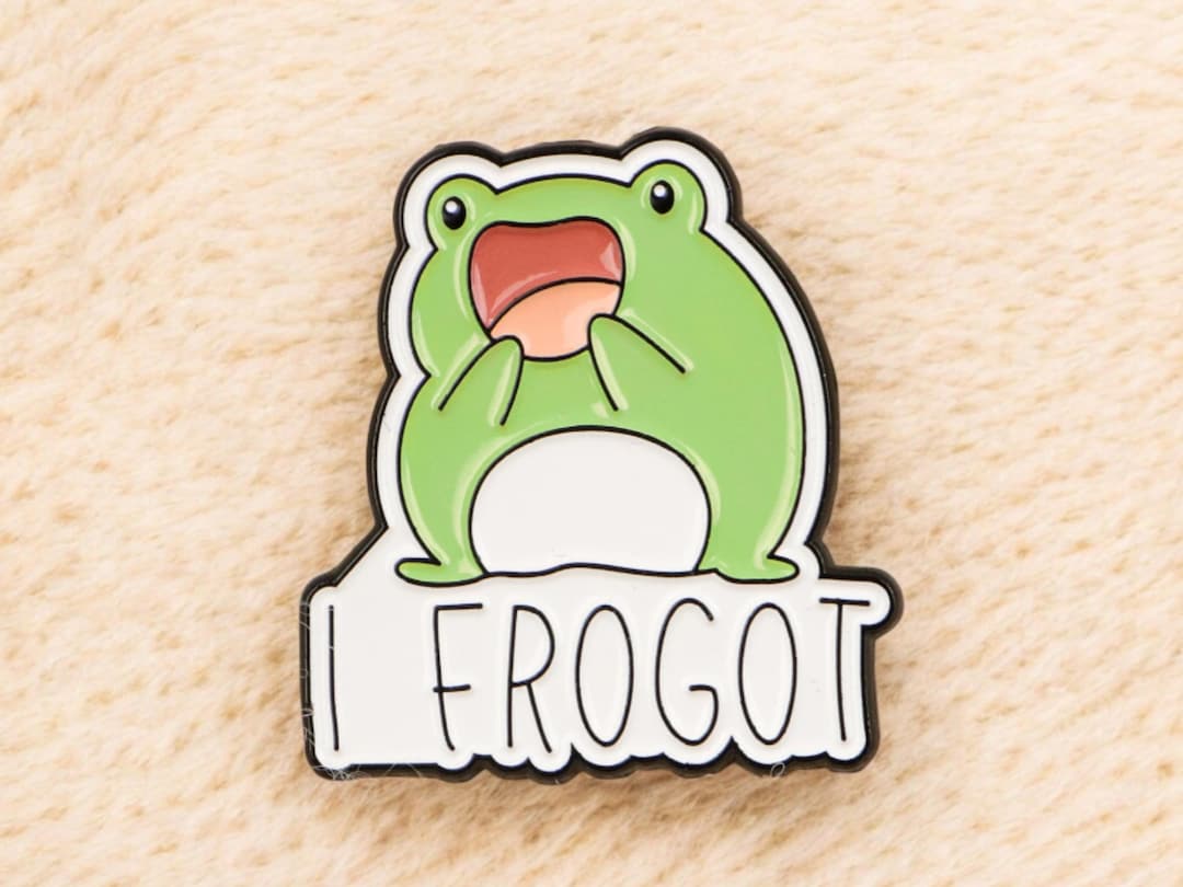 I Frogot Funny Frog Enamel Pin | Meme Brooch - Etsy