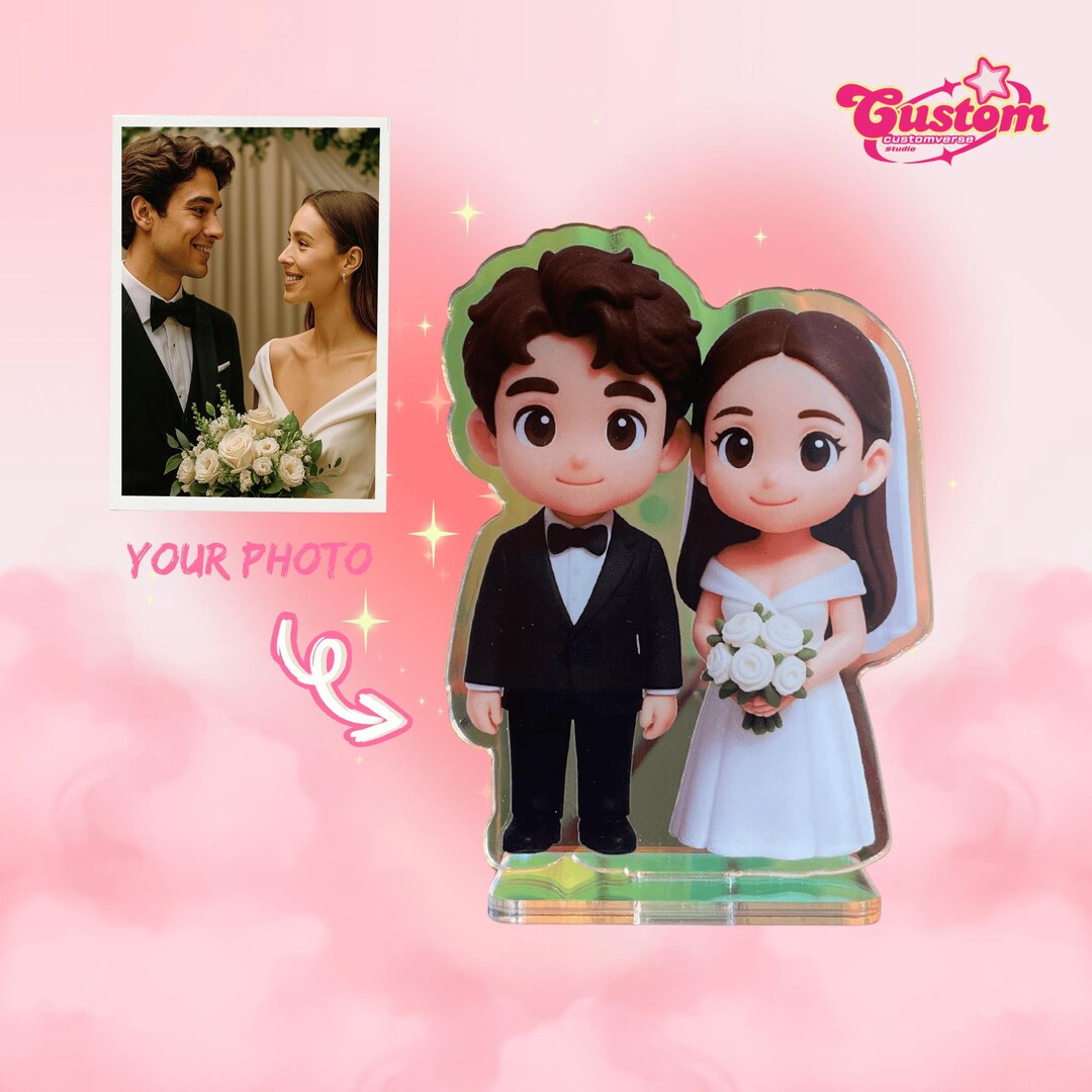 Custom Acrylic Standee From Your Photo- Custom Cartoon Couple Figurine ...