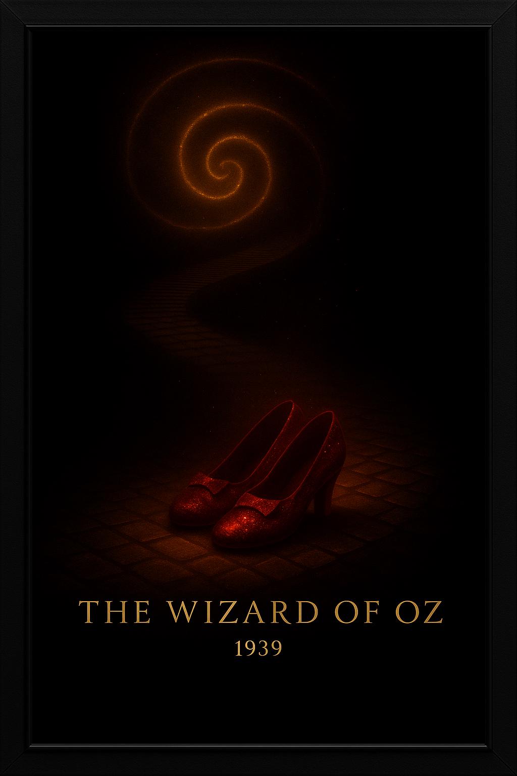 Wizard of Oz Poster - Ruby Slippers Art Print, Yellow Brick Road Spiral ...