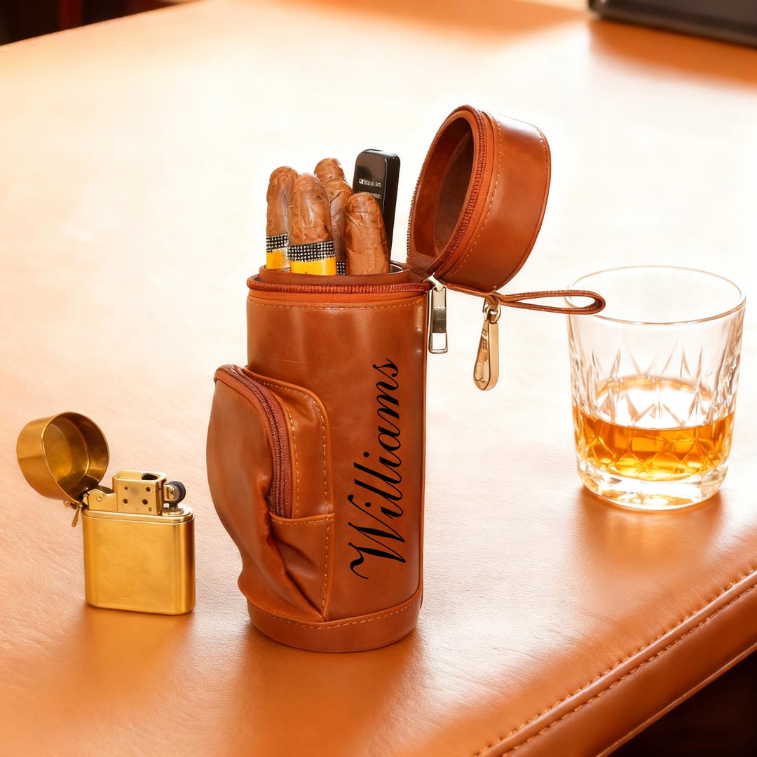 Custom Personalized CIGAR HUMIDOR CASE Cigars Accessories Travel Box ...