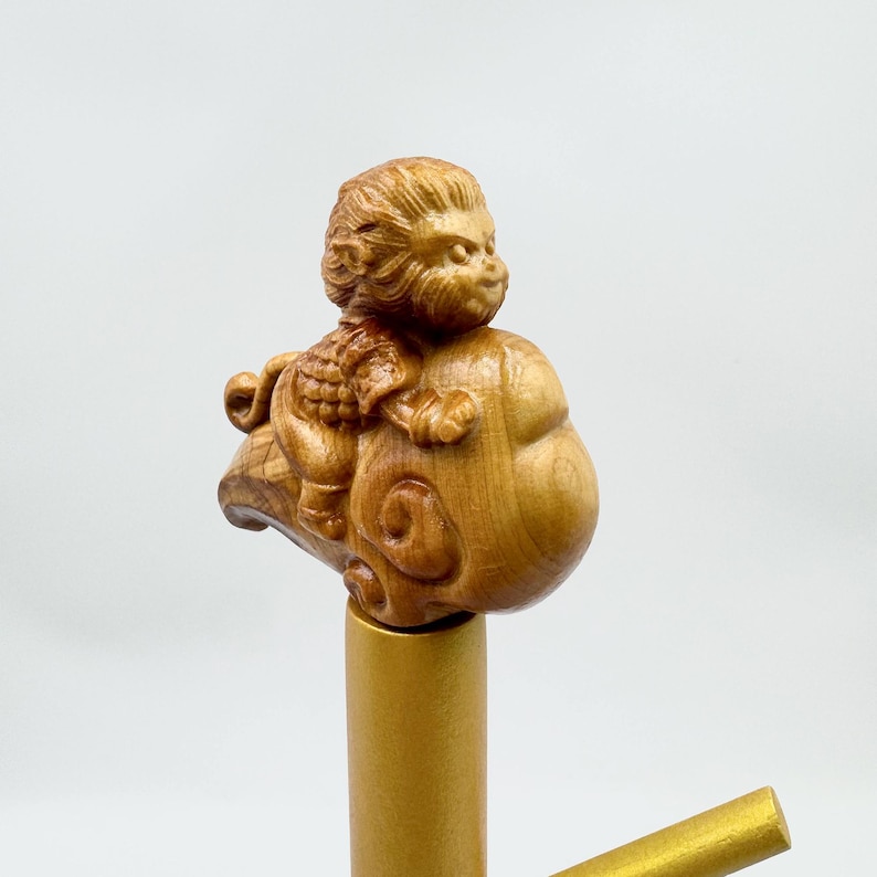 Wood Carved Monkey Ornament,hand Carved Wooden Monkey Statue Sculpture ...