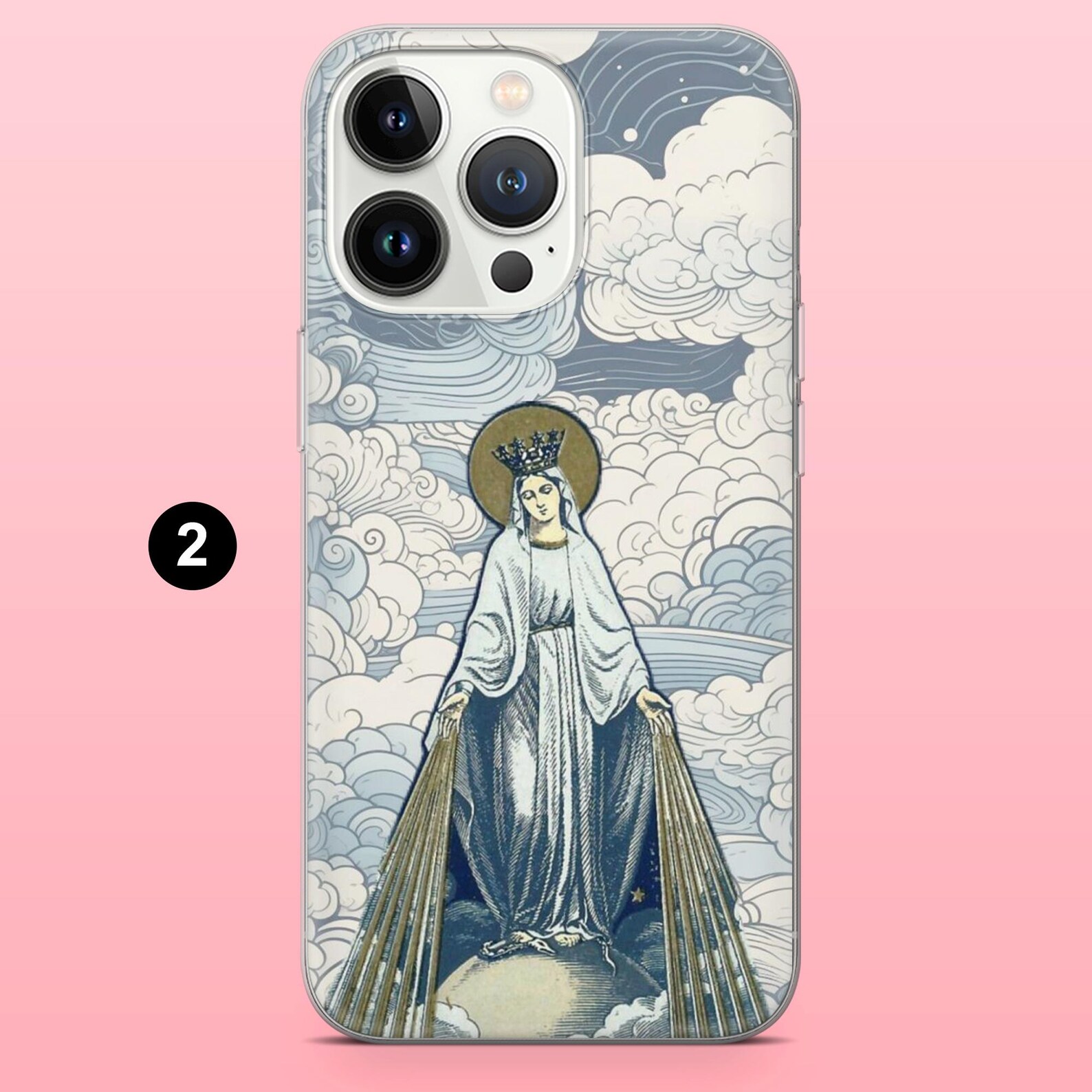 Virgin Mary Phone Case Catholic Christian Cover for iPhone 16, 15, 14 ...