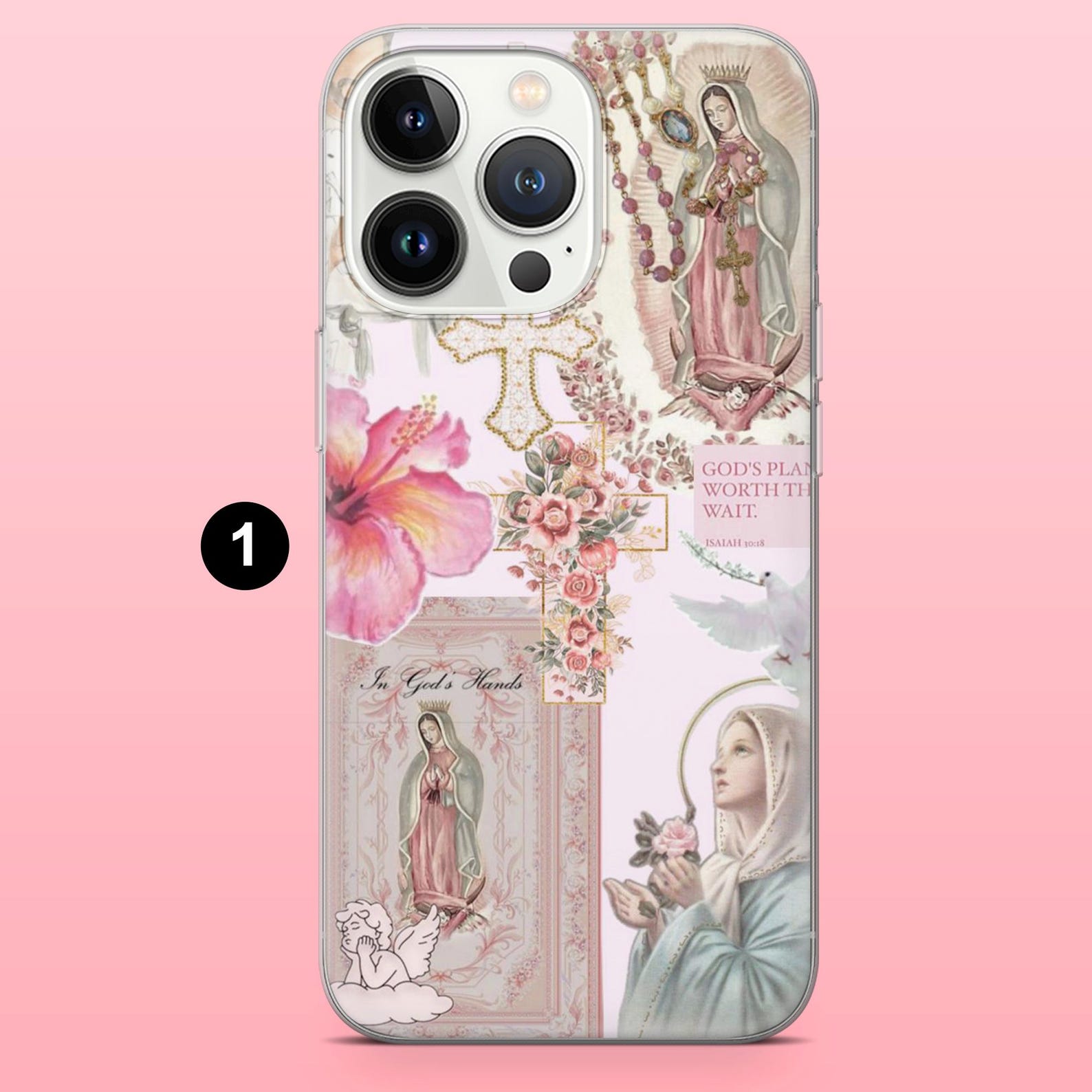 Virgin Mary Phone Case Catholic Christian Cover for iPhone 16, 15, 14 ...