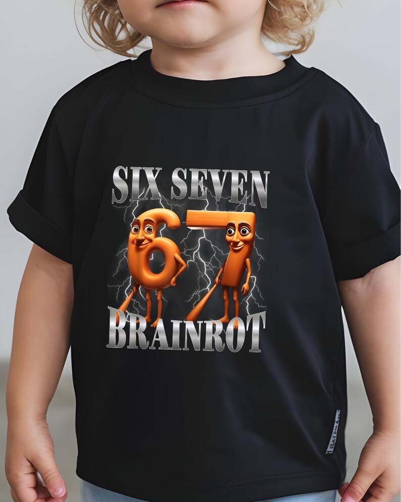 Steal a Brainrot Six Seven Italian Brainrot Kids Gaming Meme T-shirt ...