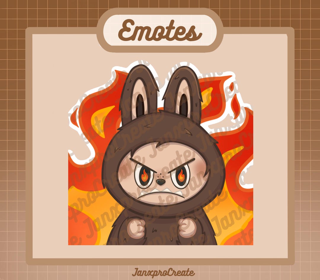 Labubu Fire Twitch Emote | Gaming | Stream | Discord | Cute | Monsters ...