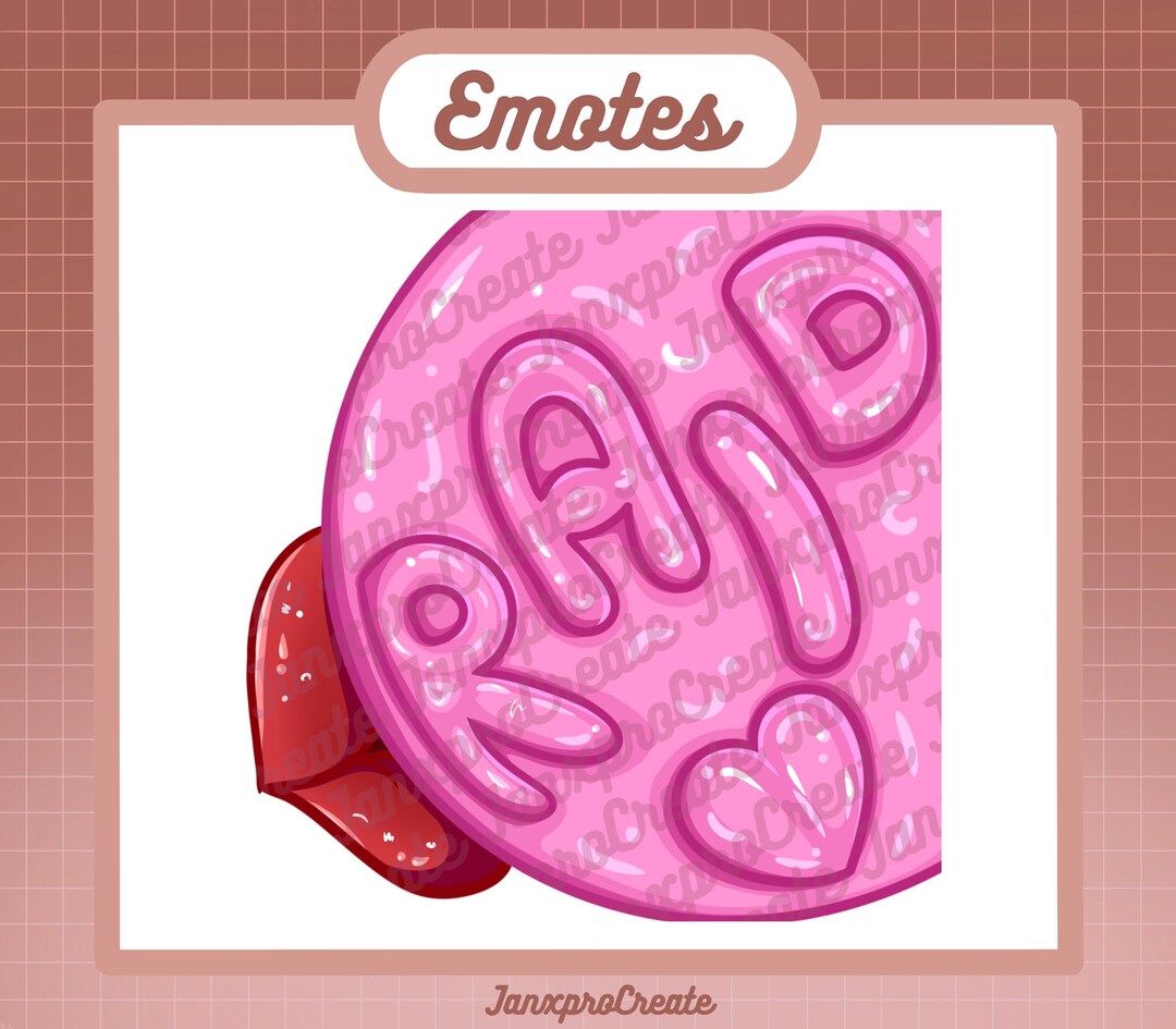 Bubblegum Lips Raid Twitch Emote | Cheeky | Sassy | Gaming | Stream - Etsy