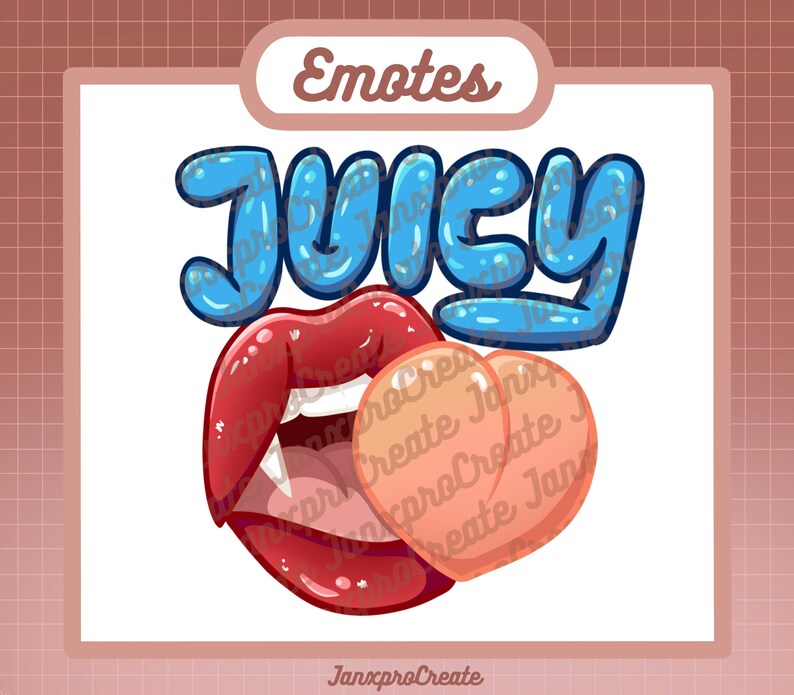 Juicy Peach Bite Vampire Lips Twitch Emote | Peachy | Fruit | Gaming ...