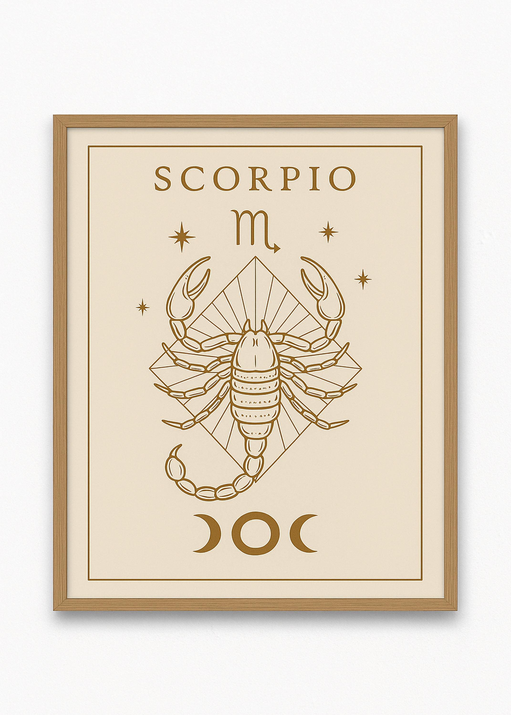 Scorpio Zodiac Wall Art Set – Mystic Line Art Prints | Minimalist ...