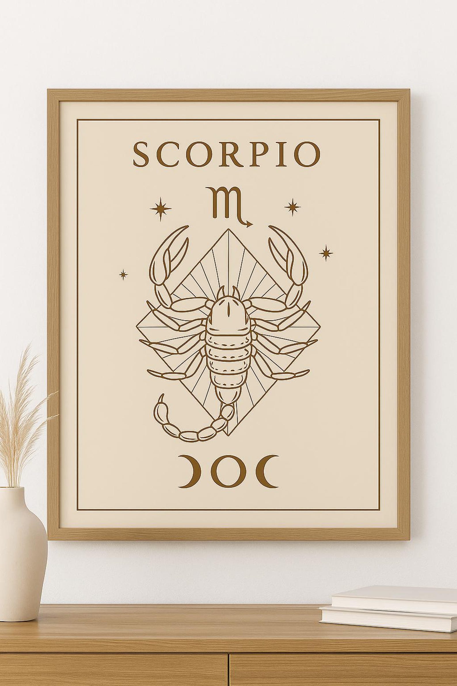 Scorpio Zodiac Wall Art Set – Mystic Line Art Prints | Minimalist ...