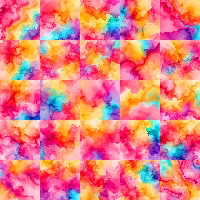 200 Rainbow Watercolor Texture Seamless Digital Paper, Watercolor ...