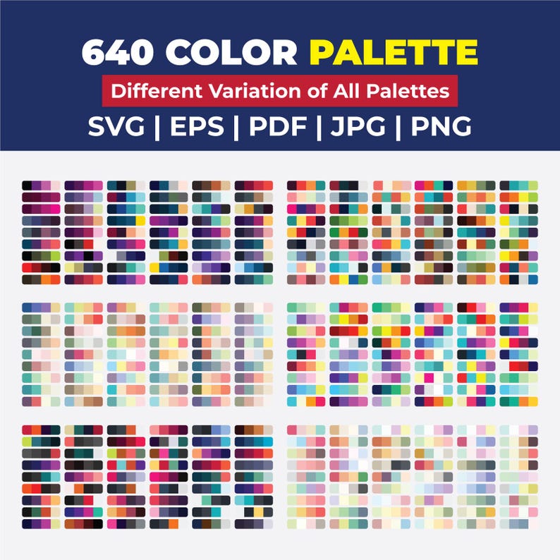 640 Color Palette Bundle, Procreate Color Palette Swatches, Procreate ...