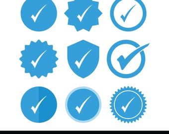 Blue Tick Badge SVG, Verified Badge Clipart, Vector Blue Check Mark ...