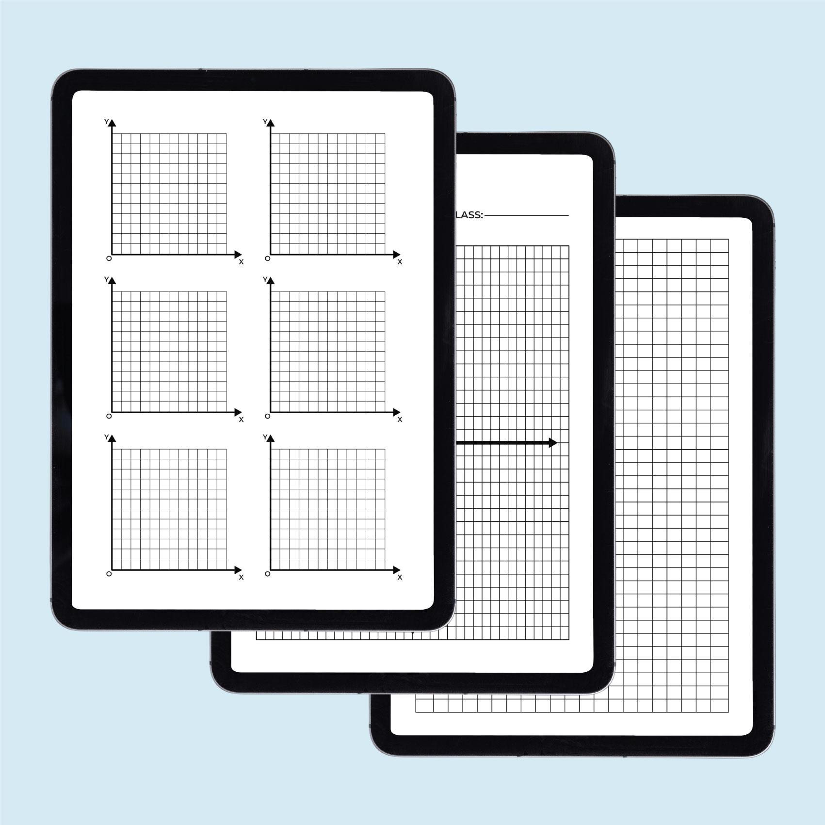Graph Paper Bundle Printable, Grid Paper Printable, Squared Paper ...