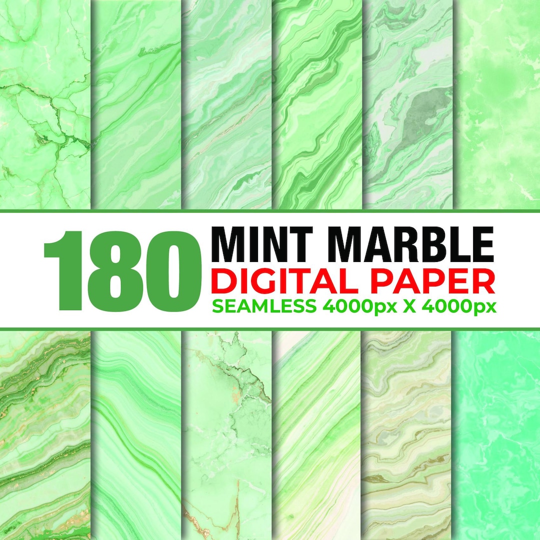 180 Mint Marble Seamless Digital Paper, Green Marble Digital Paper ...