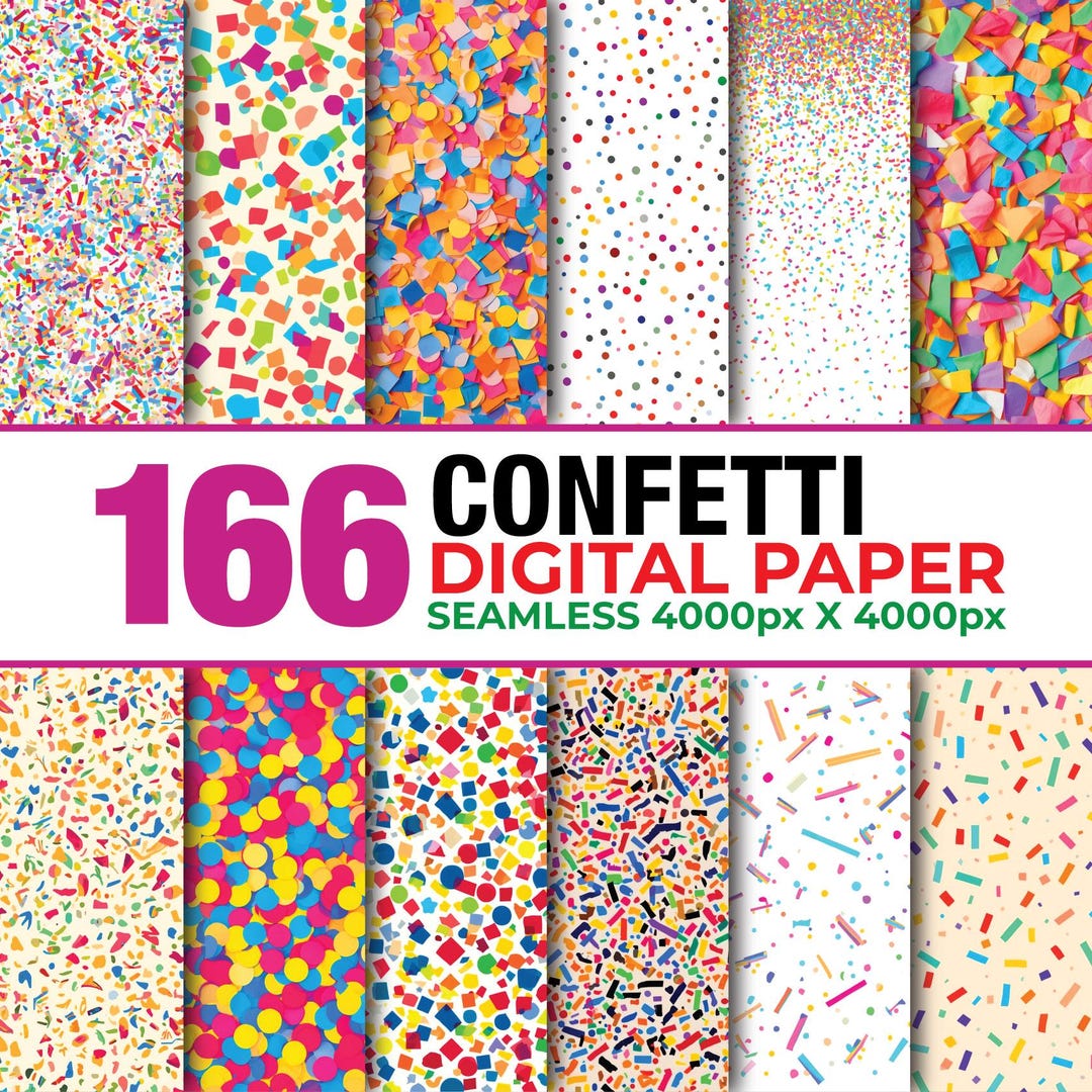 166 Rainbow Confetti Seamless Digital Paper, Seamless Party Digital ...