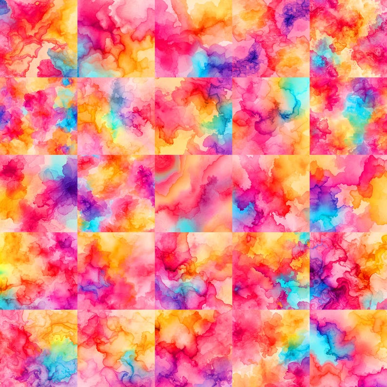 200 Rainbow Watercolor Texture Seamless Digital Paper, Watercolor ...