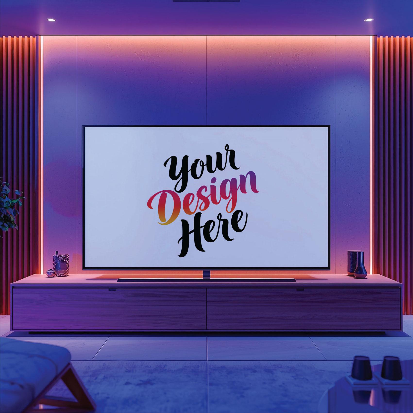 400 Smart TV Frame Mockup Bundle, Landscape Screen Tv Mockup, Empty TV ...