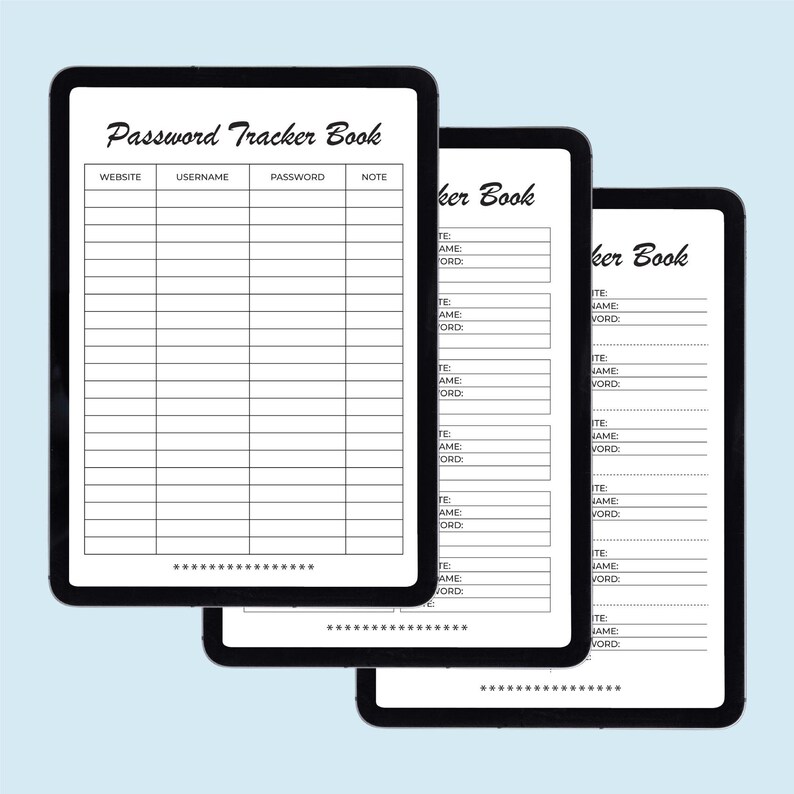 Editable Password Tracker Printable, Password Tracker, Password Log ...