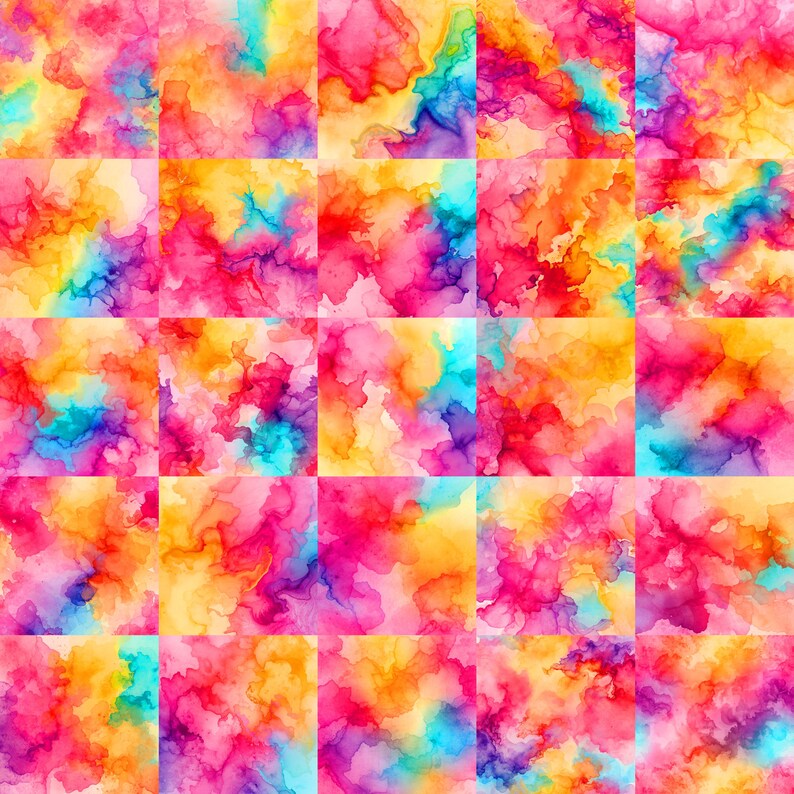 200 Rainbow Watercolor Texture Seamless Digital Paper, Watercolor ...