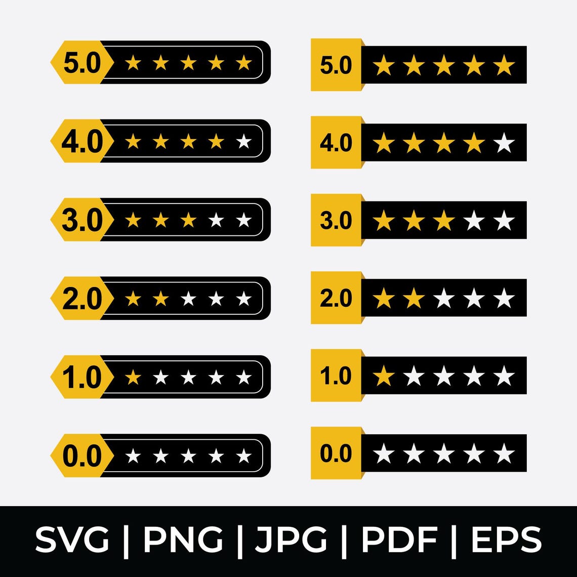 Rating Stars Svg, 5 Star Rating Svg, Rating Star Clipart, Five Star ...