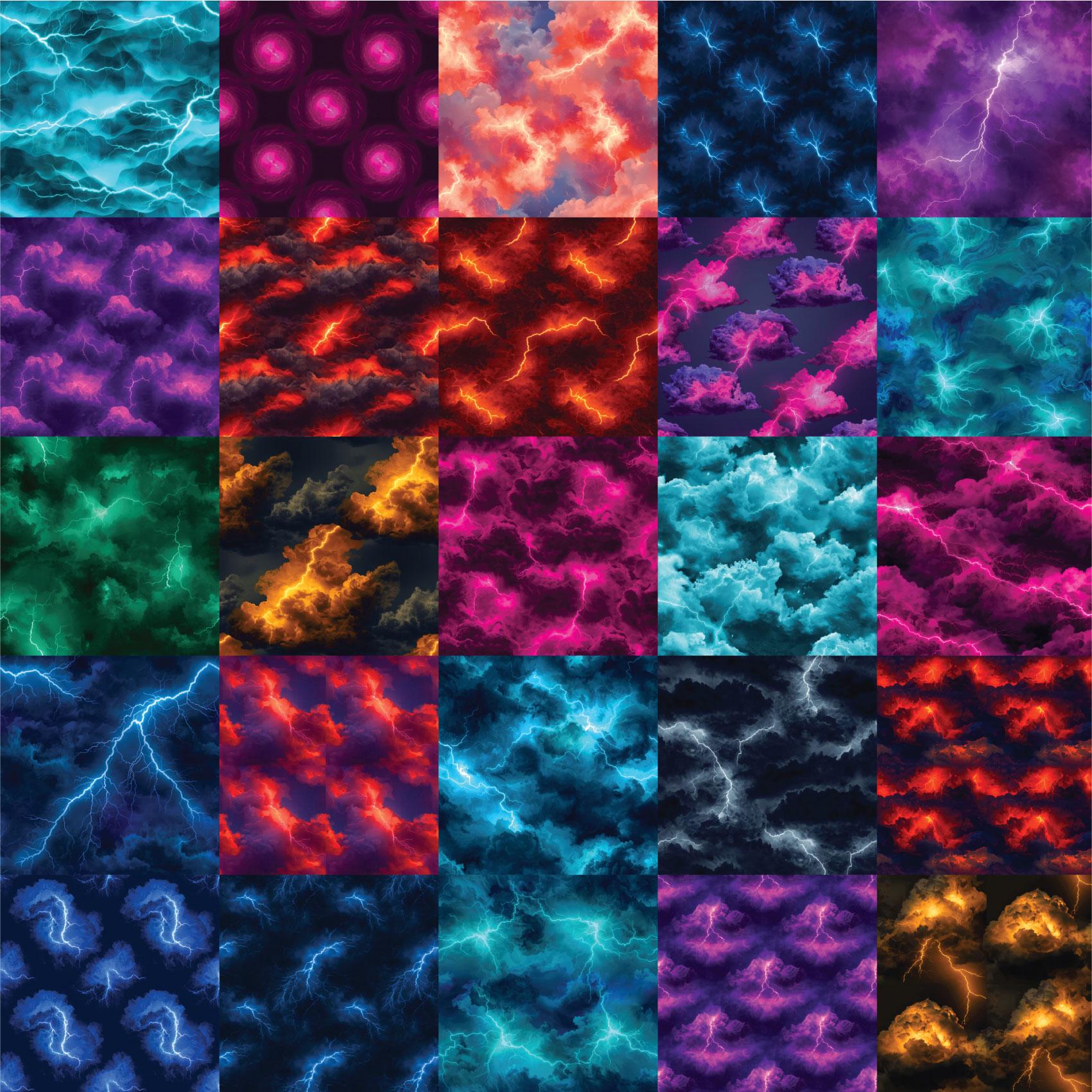 233 Lightning Seamless Digital Paper, Crackling Energy Digital Papers ...