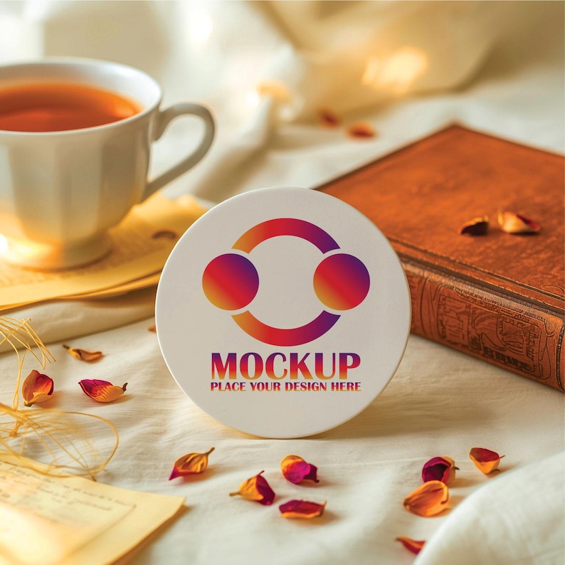 335 Coaster Mockup Bundle, Square Coaster Mockup, Round Coaster Mockup ...