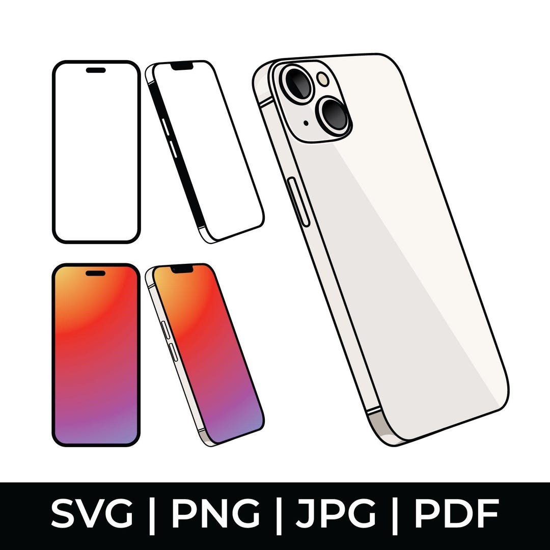 Smartphone Icon Set SVG, Smart Device Icons, Mobile Phone SVG, Mobile ...