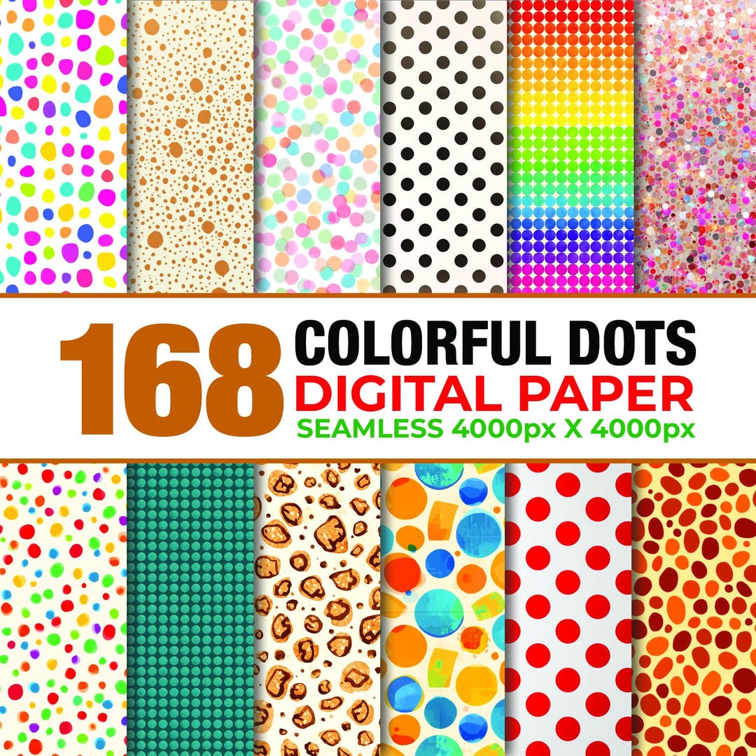 168 Tiny Polka Dot Seamless Digital Paper, Vintage Polka Dot Digital ...