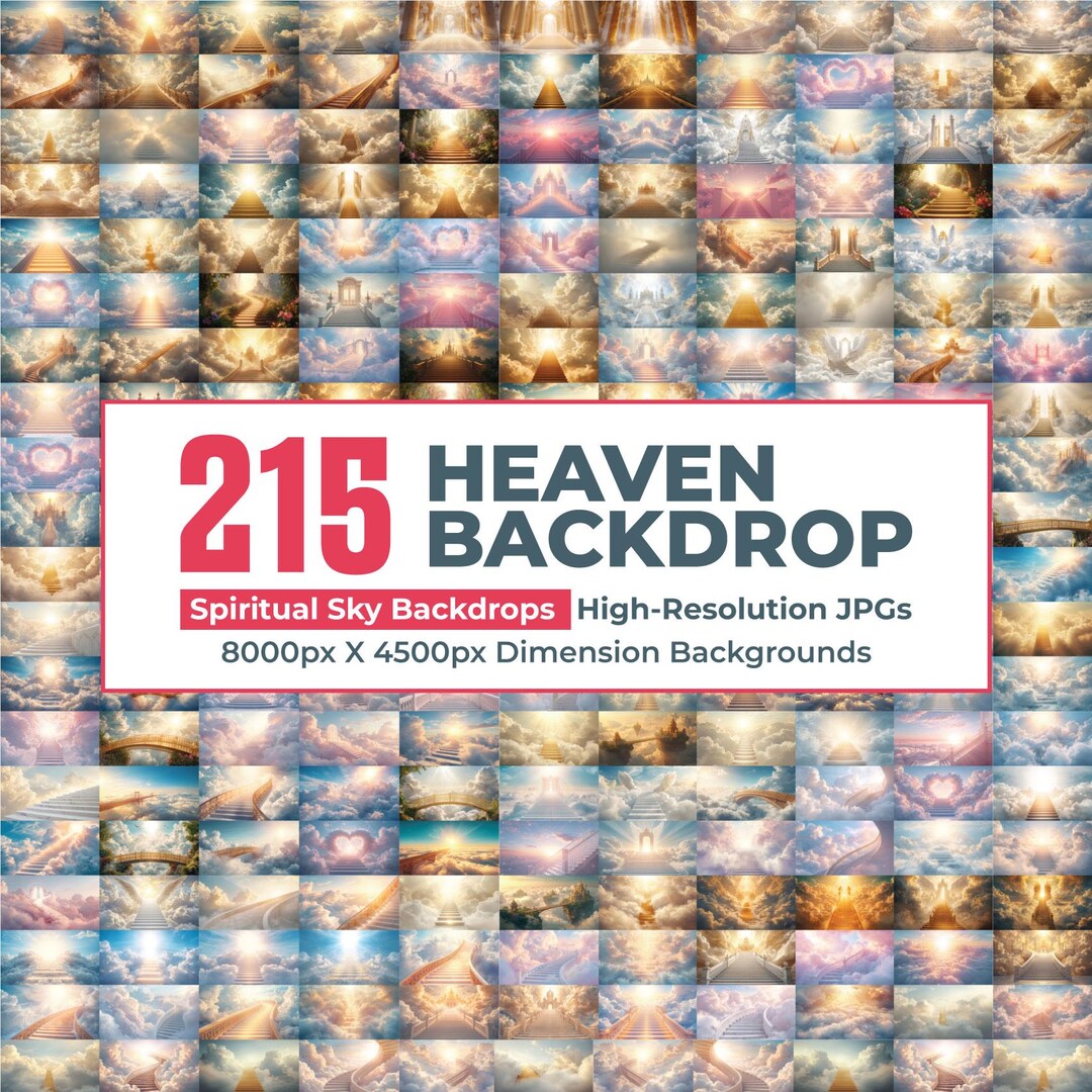 215 Heaven Backdrop Bundle, Heaven Background Bundle, Heaven Stair ...
