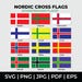 Scandinavian Flags SVG Bundle, Nordic Country Flag Set, Flags of ...