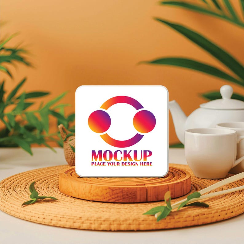 335 Coaster Mockup Bundle, Square Coaster Mockup, Round Coaster Mockup ...